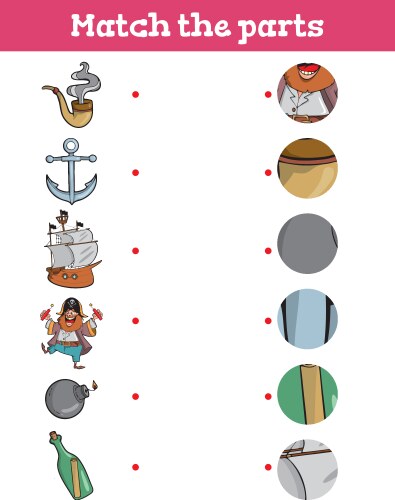 Match part educational game for children Vector Image
