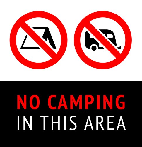 No camping red frame Royalty Free Vector Image