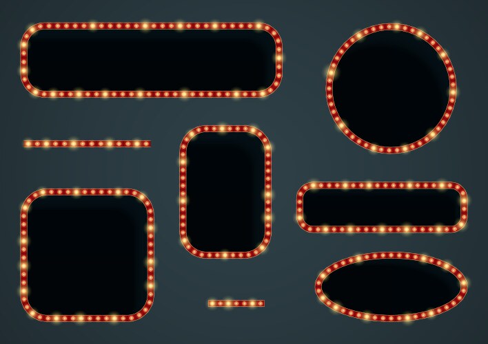 Retro Light Frames Set Royalty Free Vector Image
