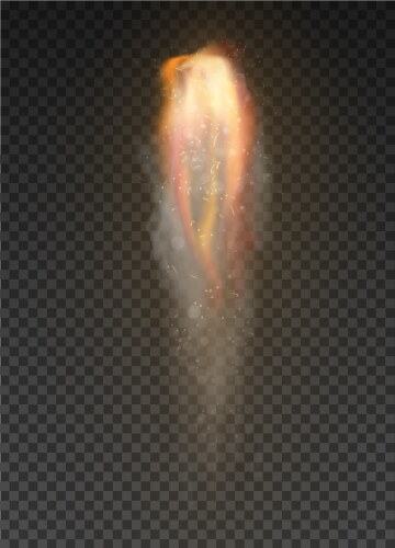 Space rocket smoke isolated on transparent Vector Image