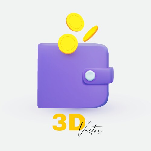 3d money wallet saving icon concept Royalty Free Vector