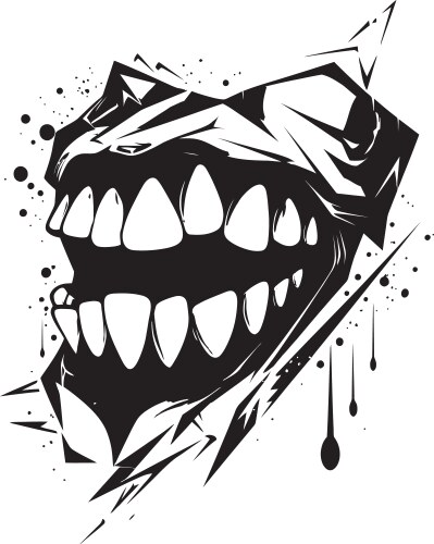 Diabolical bite evil jaw symbol infernal jaws Vector Image