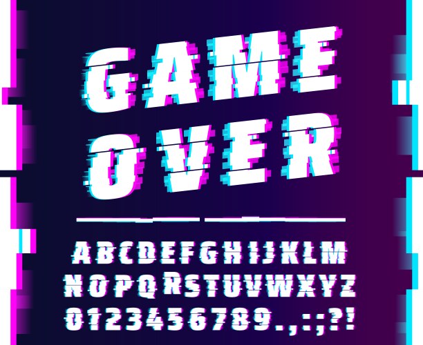 Neon type font glowing alphabet letters Royalty Free Vector