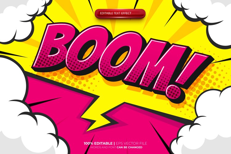 Retro comic text effect Royalty Free Vector Image