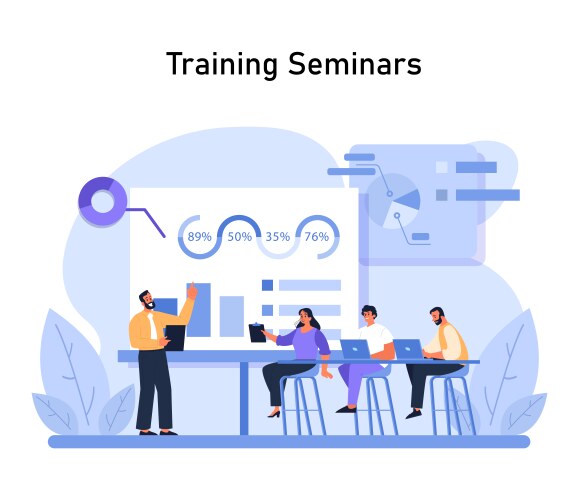 Training seminars concept flat Royalty Free Vector Image