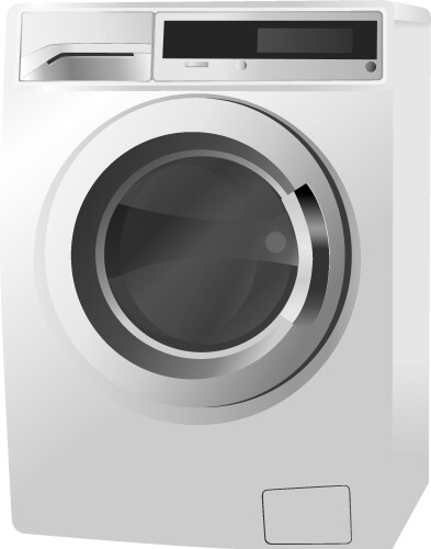Open washing machine composition Royalty Free Vector Image