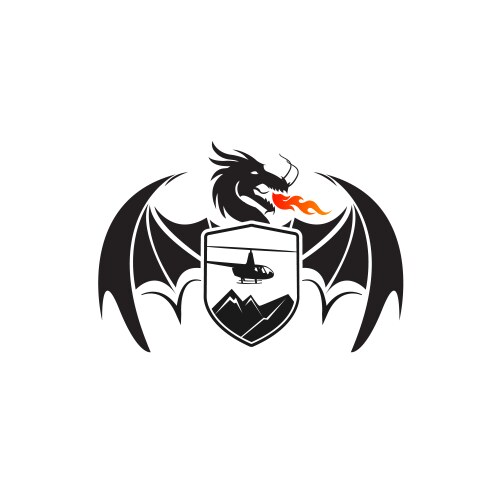 Dragon with shield Royalty Free Vector Image - VectorStock