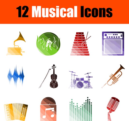 Set of music instrument Royalty Free Vector Image