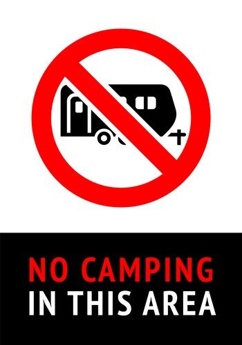 No camping red frame Royalty Free Vector Image