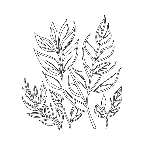 Parallel leaf floral outline sketch Royalty Free Vector