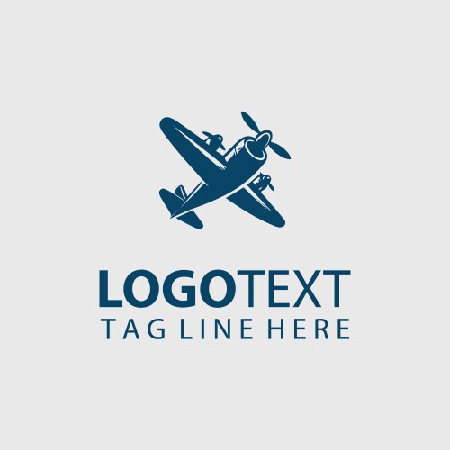 Propeller airplane logo Royalty Free Vector Image