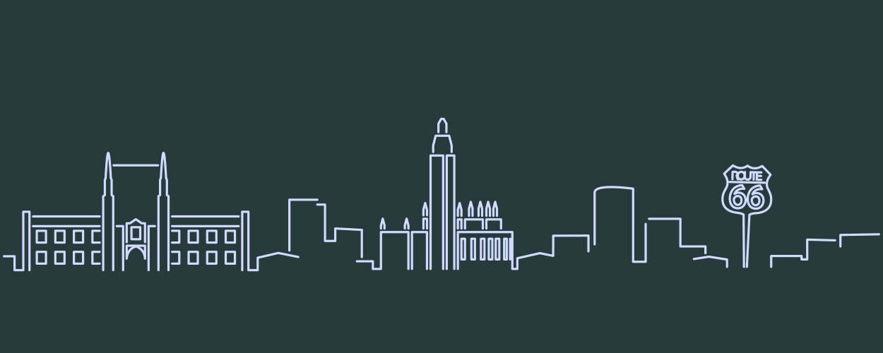 Tulsa oklahoma skyline detailed silhouette Vector Image