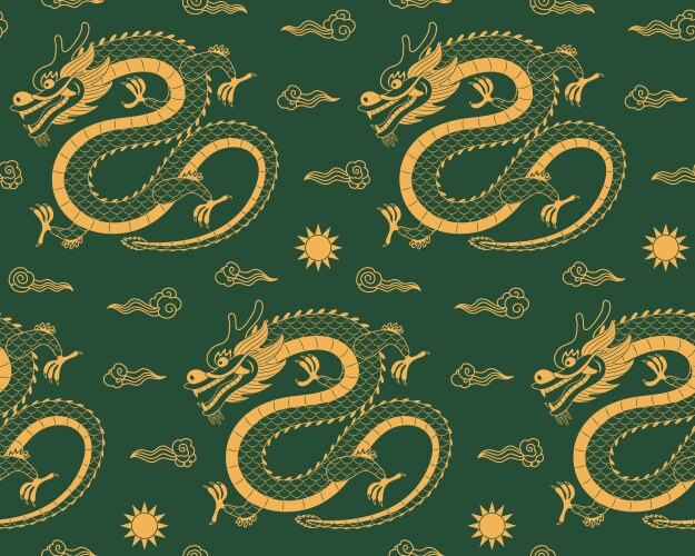 Chinese Dragon Pattern - Seamless Royalty Free Vector Image