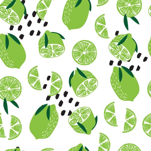 Background of lime and mint leaves Royalty Free Vector Image