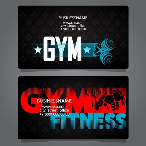 Fitness club gym card template Royalty Free Vector Image
