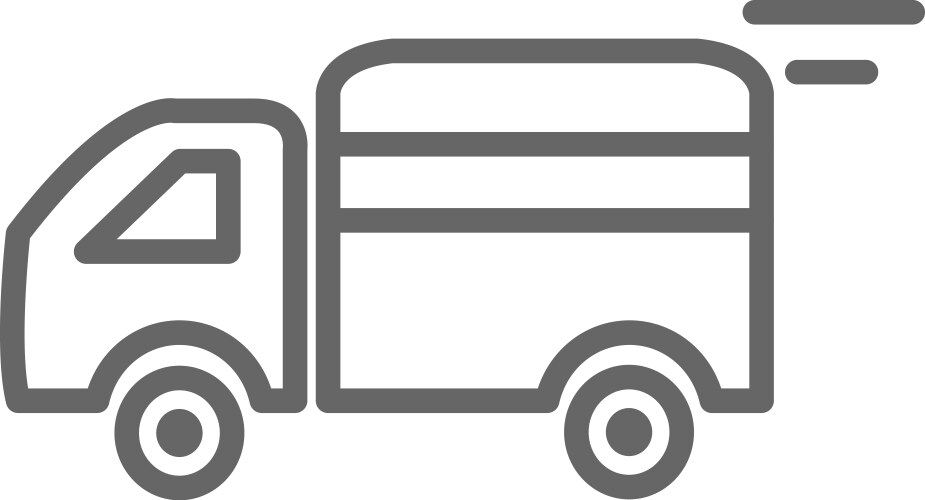 Isolated construction truck icon line Royalty Free Vector
