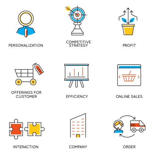 Business strategy icon Royalty Free Vector Image