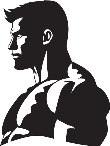Iron icon black muscle man symbol design body Vector Image