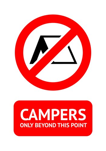 No camping red frame Royalty Free Vector Image
