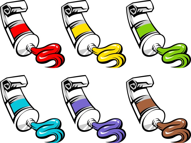 Various colors tubes Royalty Free Vector Image