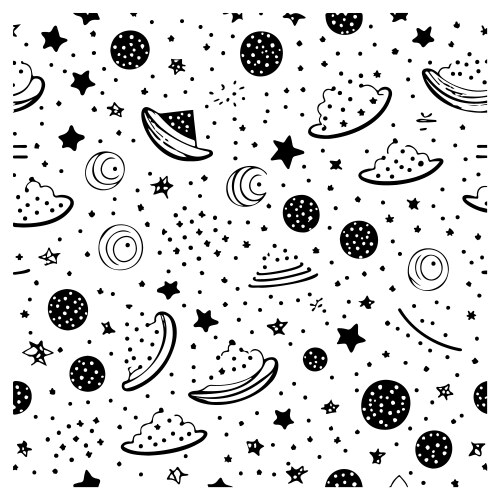 Space sky galaxy seamless pattern fabric doodle Vector Image