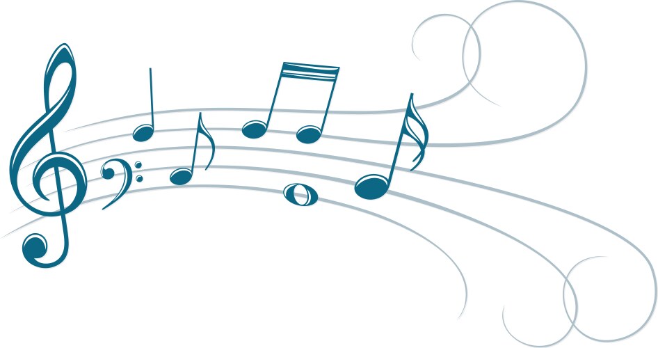 Music notes on scale Royalty Free Vector Image