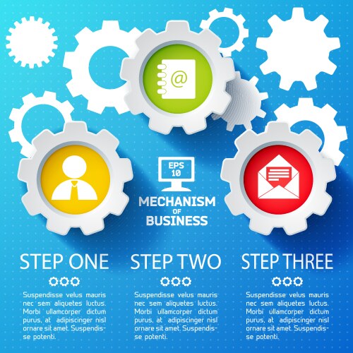 Flat business project startup elements set Vector Image