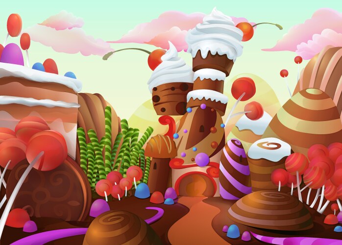 Cartoon sweet cake Royalty Free Vector Image - VectorStock