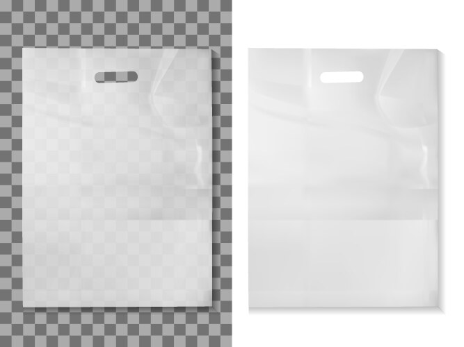 Food empty plastic packaging bag icon set Vector Image