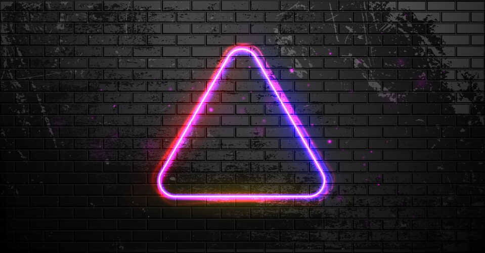 Retro neon background design triangle Royalty Free Vector