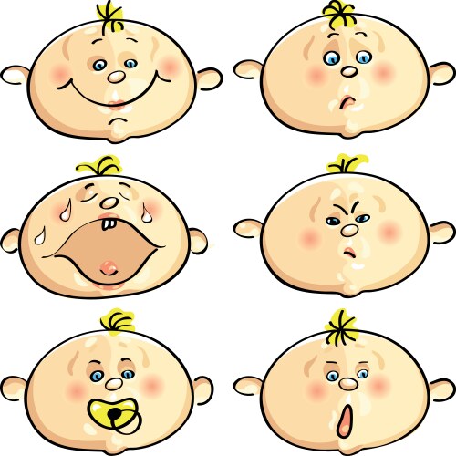 Baby face cartoon set Royalty Free Vector Image