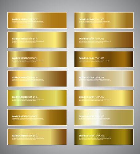 Set of gold gradient banners templates or website Vector Image