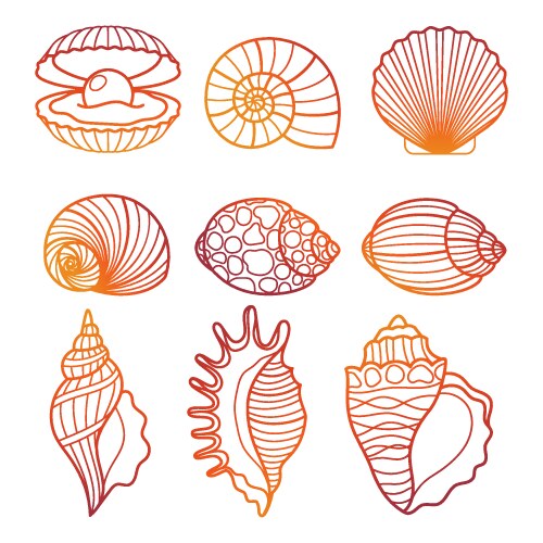 Seashell Outline Vector Images (over 7,600)