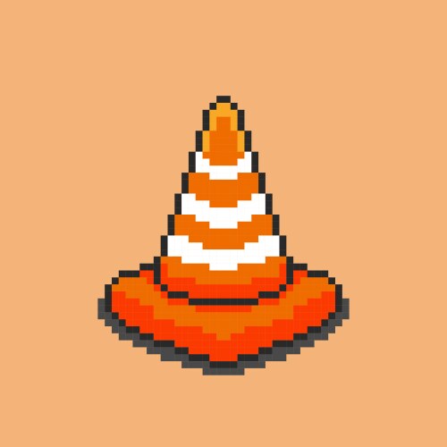 Rocket pixel art design Royalty Free Vector Image