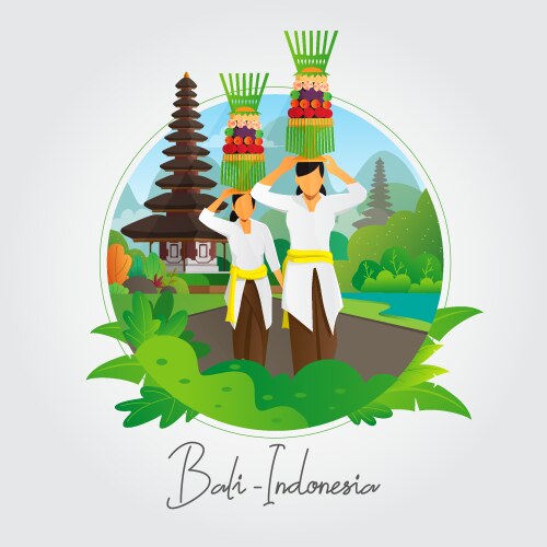 Rumah adat bali balinese traditional house Vector Image