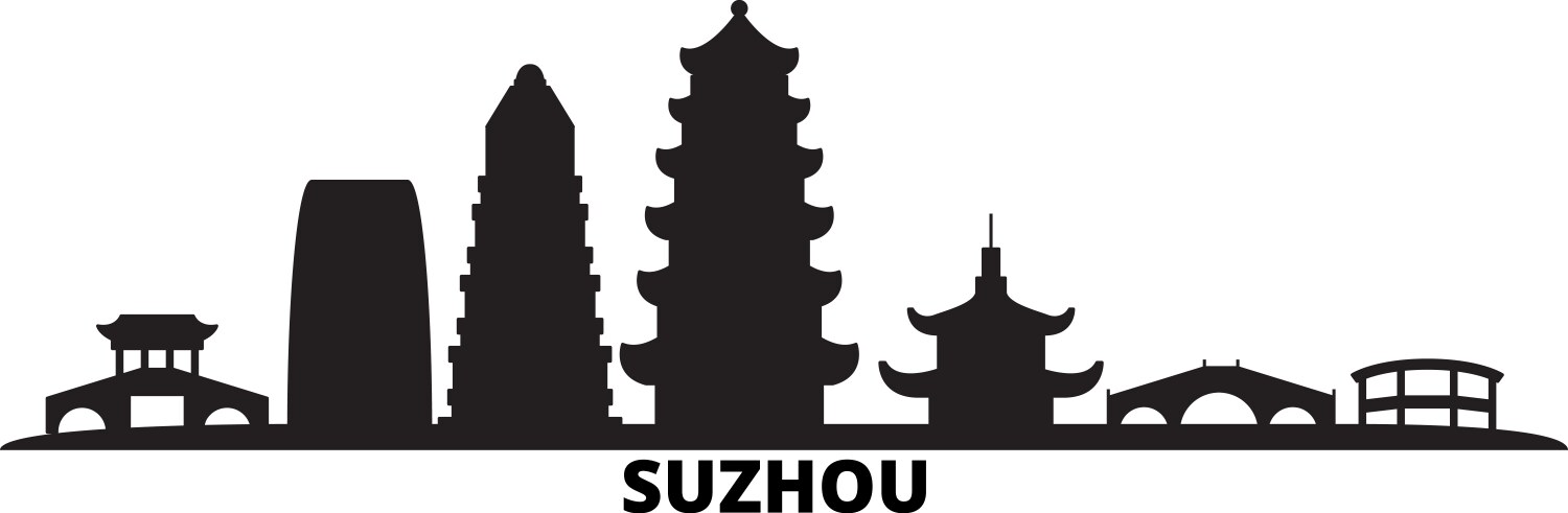China suzhou city skyline isolated Royalty Free Vector Image