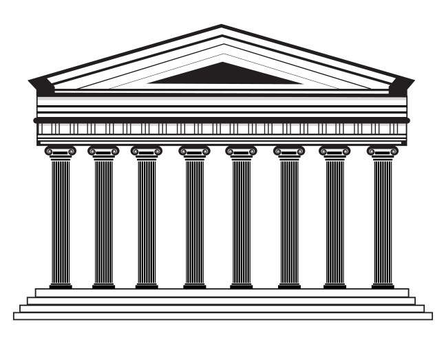 Isometric pantheon temple in roman architecture Vector Image