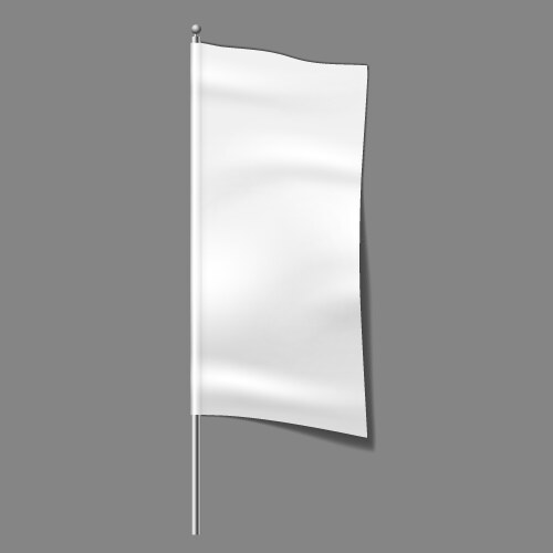 Blank white fabric flag banner Royalty Free Vector Image
