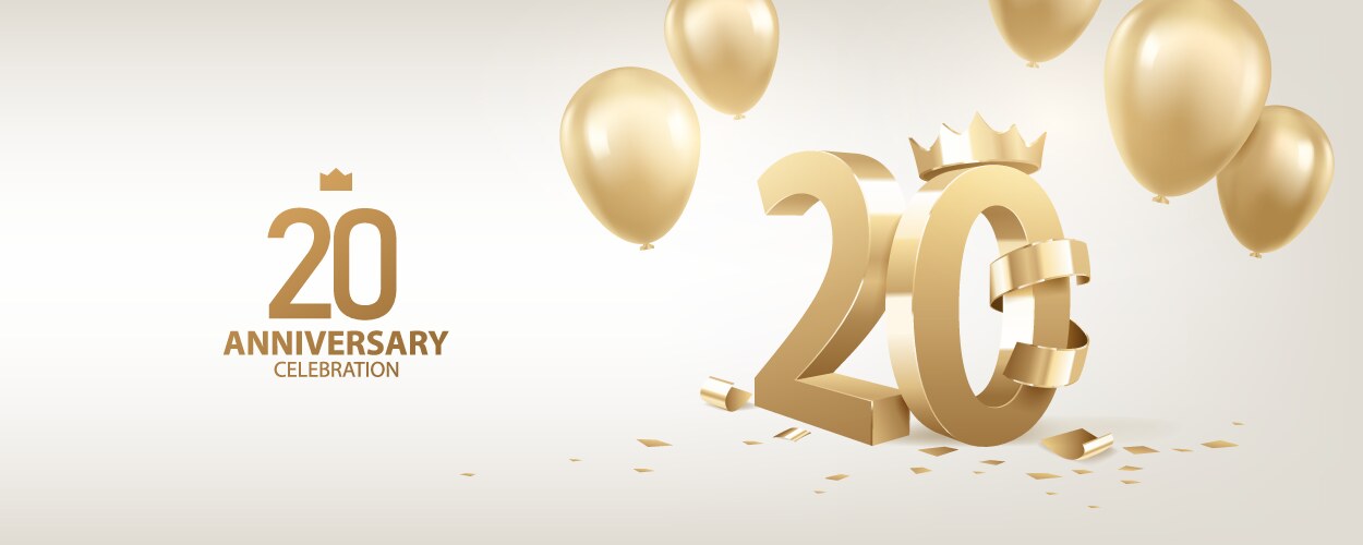 Gold balloons and celebration background template Vector Image