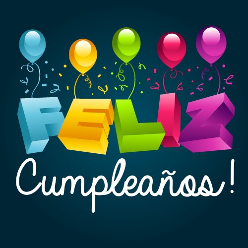 Feliz cumpleanos spanish happy birthday greeting Vector Image