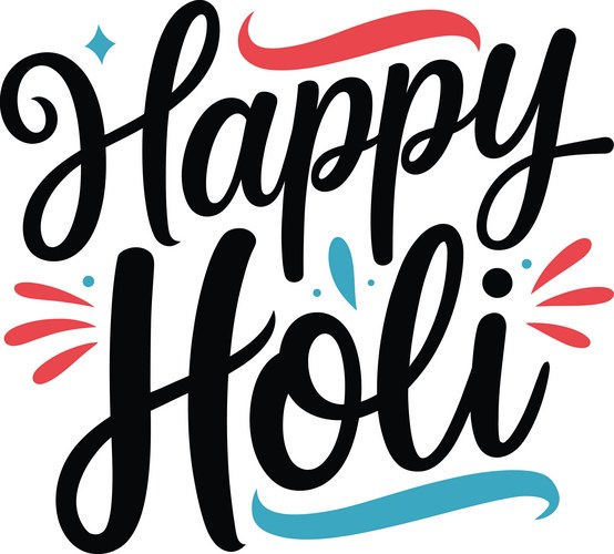 Happy Holi Typography - Festive Celebration – Royalty-Free Vector ...