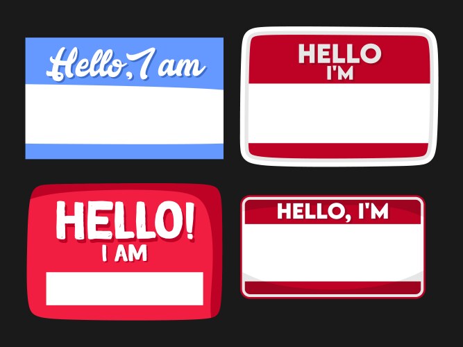 Hello i am tag with best quality Royalty Free Vector Image