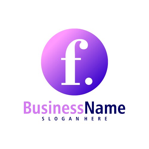 Letter f logo design creative initial Royalty Free Vector