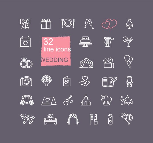 Wedding icon Royalty Free Vector Image - VectorStock