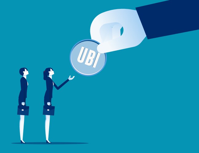 Putting money with universal basic income ubi Vector Image