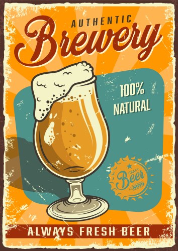 Vintage pub poster design Royalty Free Vector Image