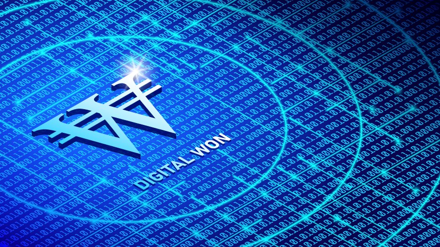 Blue one hundred million south korean won Vector Image