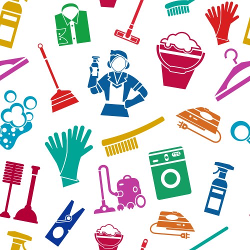 Cleaning seamless pattern supplies for clean Vector Image