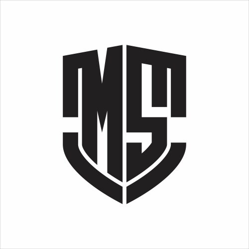 Ms logo monogram with circle and four taper shape Vector Image