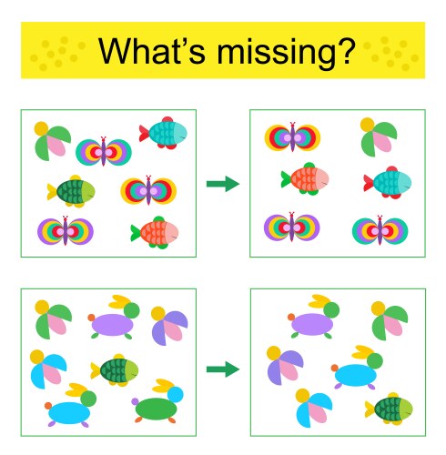 Math game each petal must find its place Vector Image